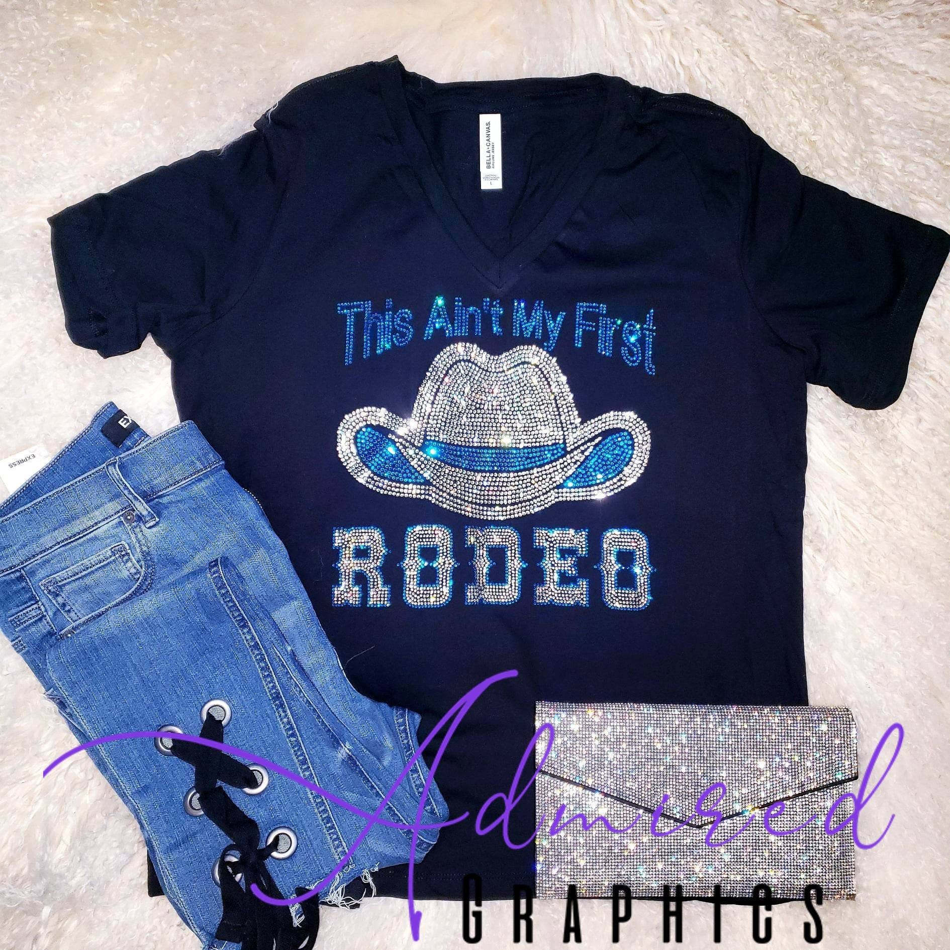 Rodeo Tee Crystallized Rodeo Tee Cowgirl Tee Rhinestone Tee - Etsy