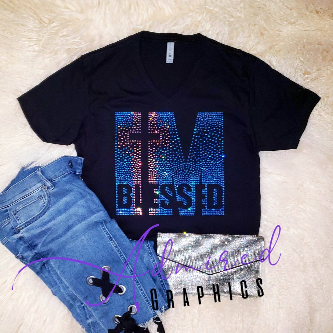 I'm Blessed Tee, Faithful Tee, Inspirational Tee, Sparkled Tee ...