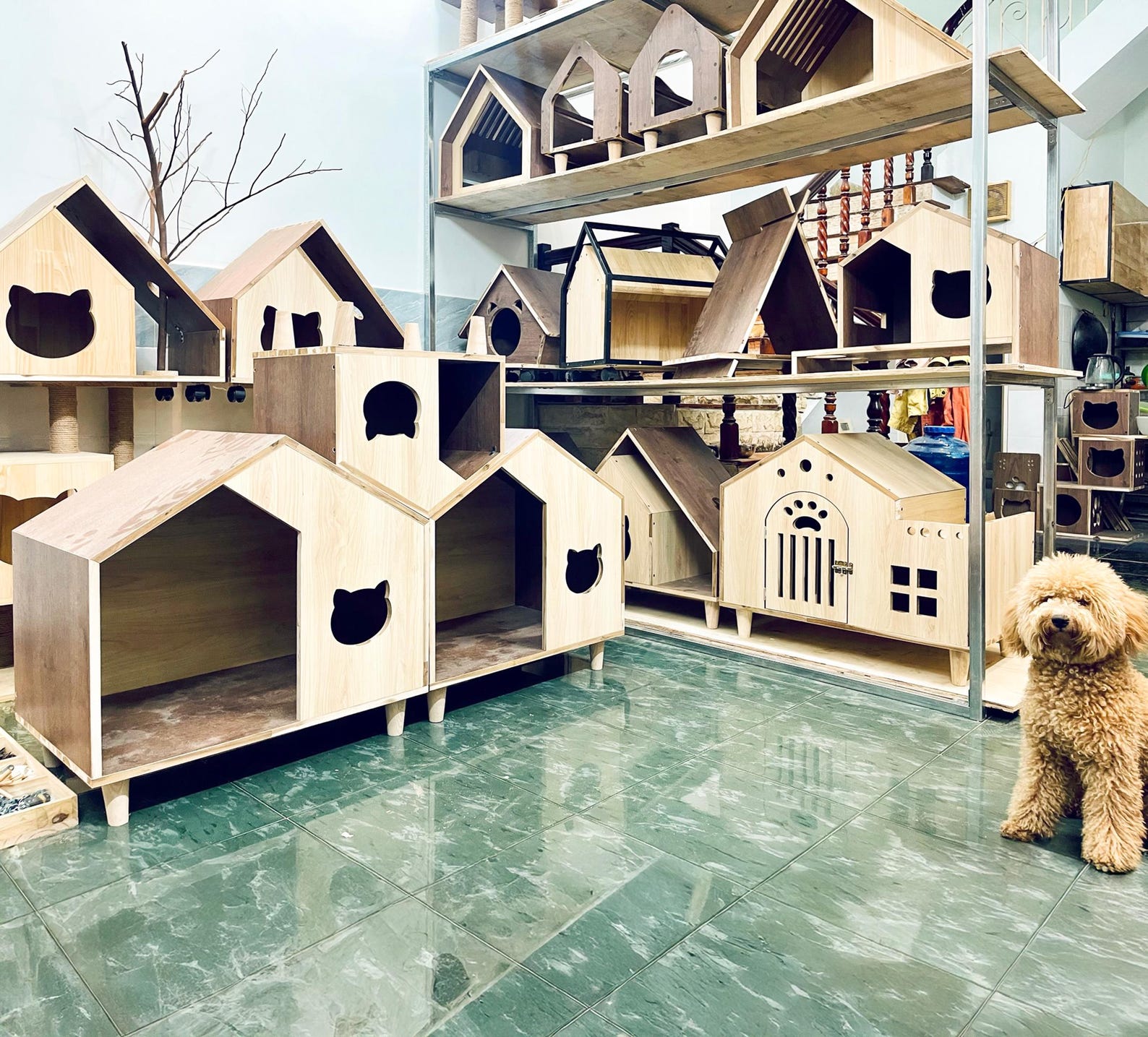 Mid Century Modern Cat House, Cat Nest, Wooden Cat Cave, Cat Bed, Cat ...