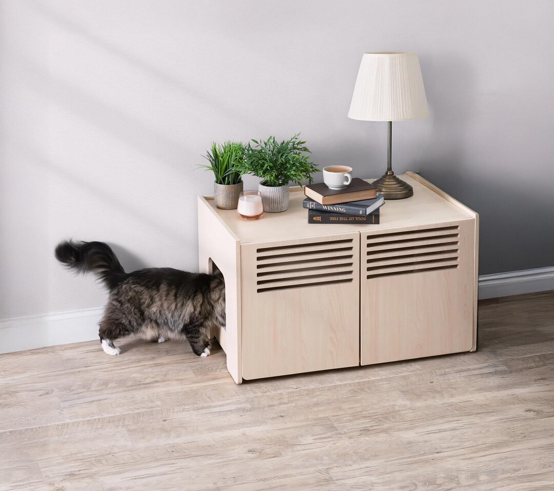 Wooden Cat Side Table, Modern Cat House, Cat Bed, Cat Cave, Cat Condo ...