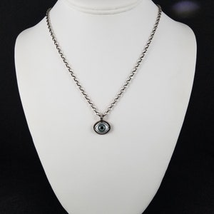 Simple Sterling Silver Glass Eye Necklace (choose Your Own) Handmade ...