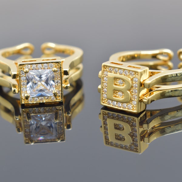 Alphabet Finger Ring - Etsy