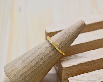 Ring RW-60G 16K Shiny Gold Plated Brass Adjustable Ring | Etsy