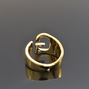 Alphabet Ring, SARW-GG, G, 1pc, 16K Shiny Gold Plated Brass, Capital ...