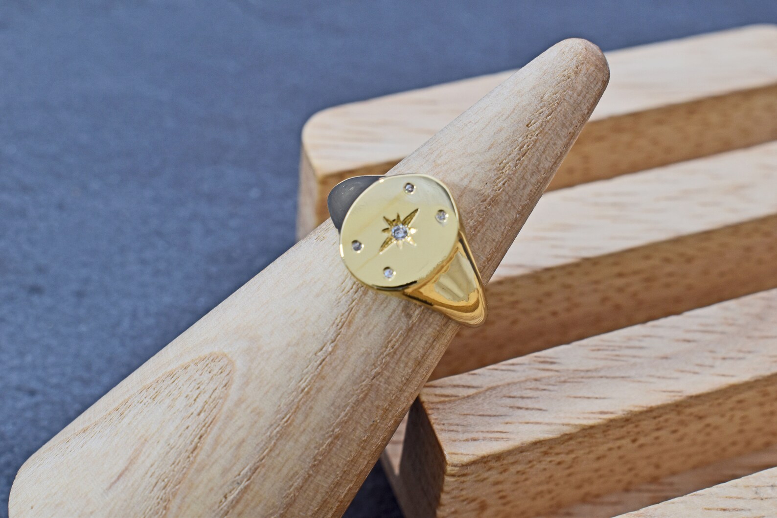 Ring RW-48G 16K Shiny Gold Plated Brass Adjustable Ring | Etsy