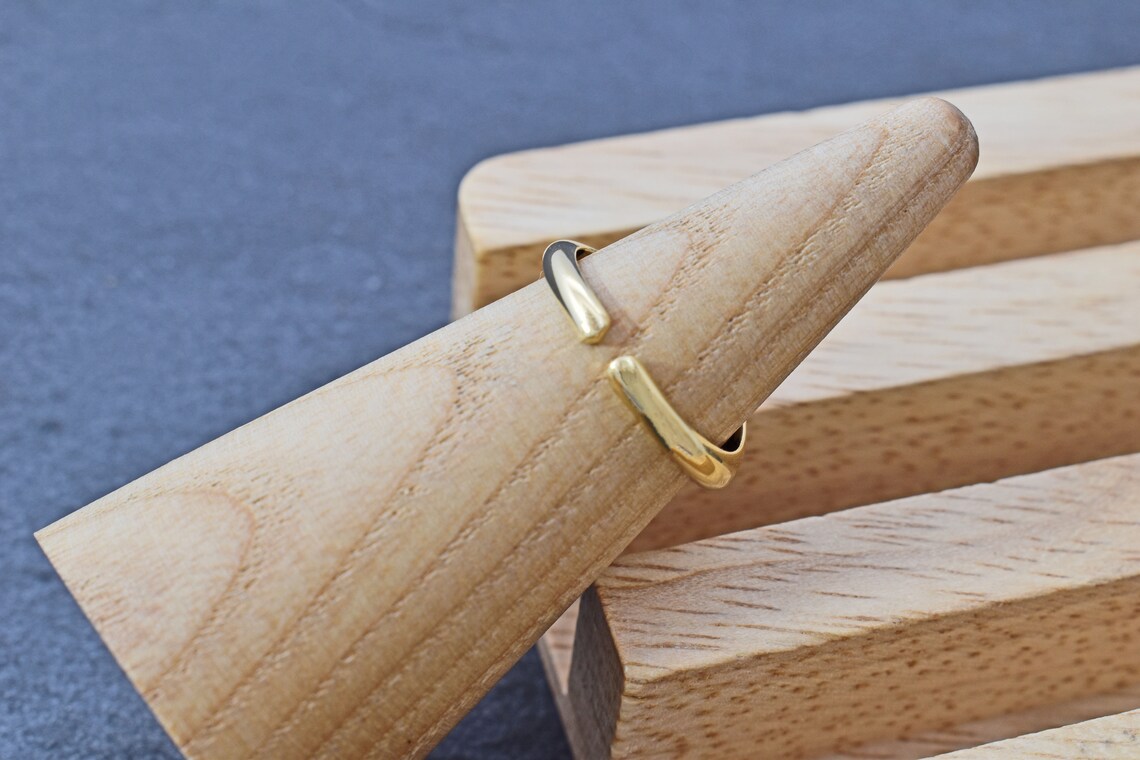 Ring RW-48G 16K Shiny Gold Plated Brass Adjustable Ring | Etsy