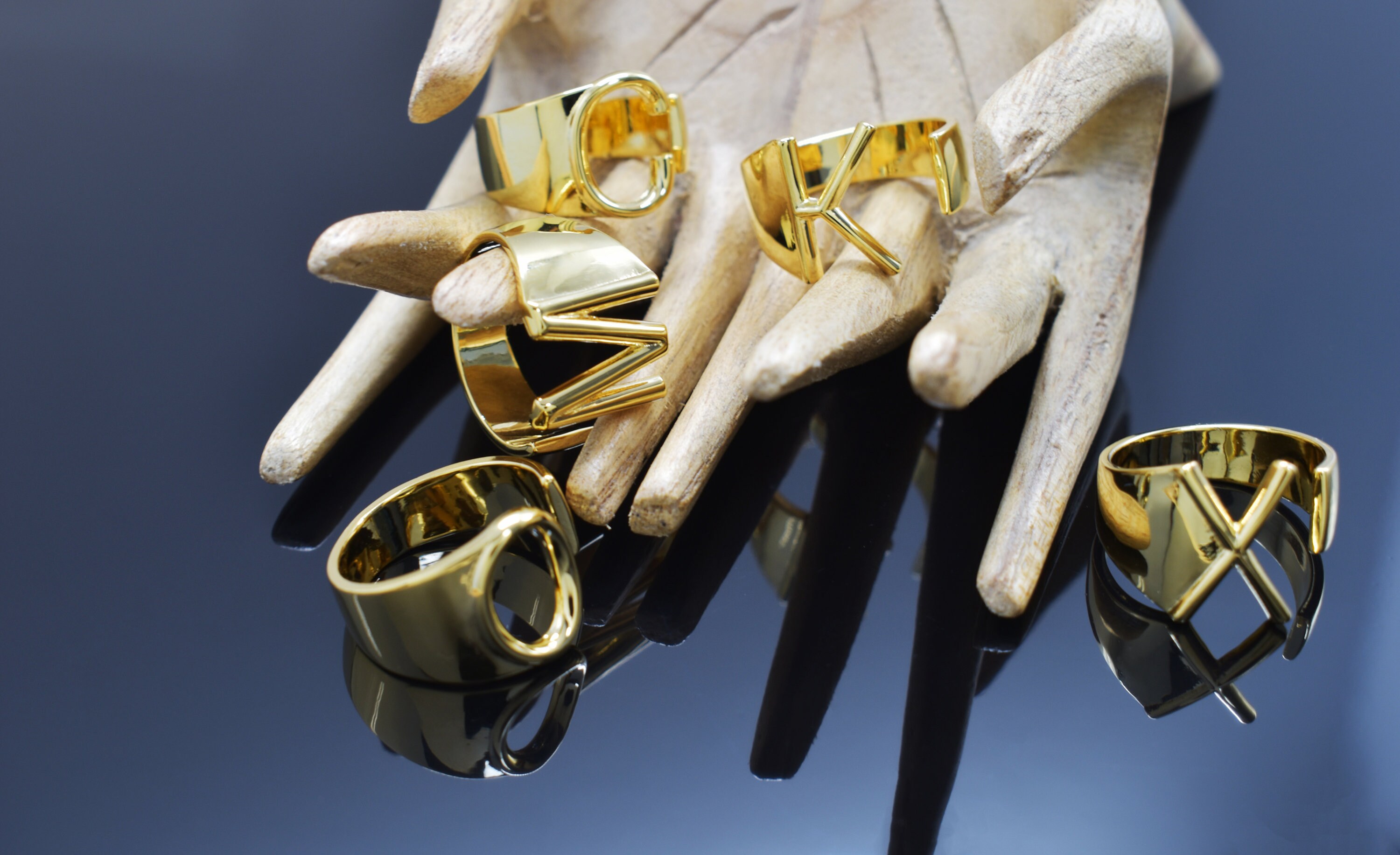 Alphabet Ring SARW-YG Y 1pc 16K Shiny Gold Plated Brass - Etsy