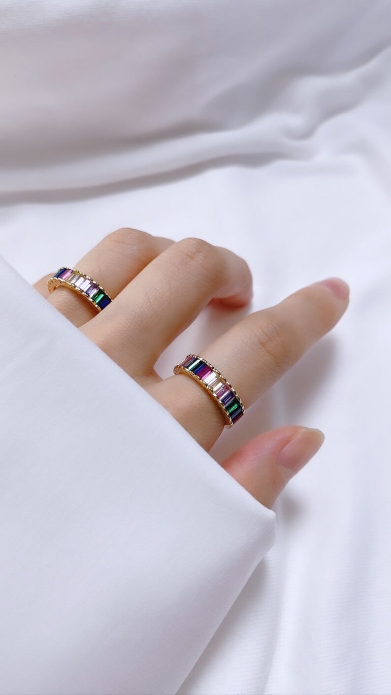 Ring RW-74G 1pc 16K Shiny Gold Plated Brass Multi Colored - Etsy