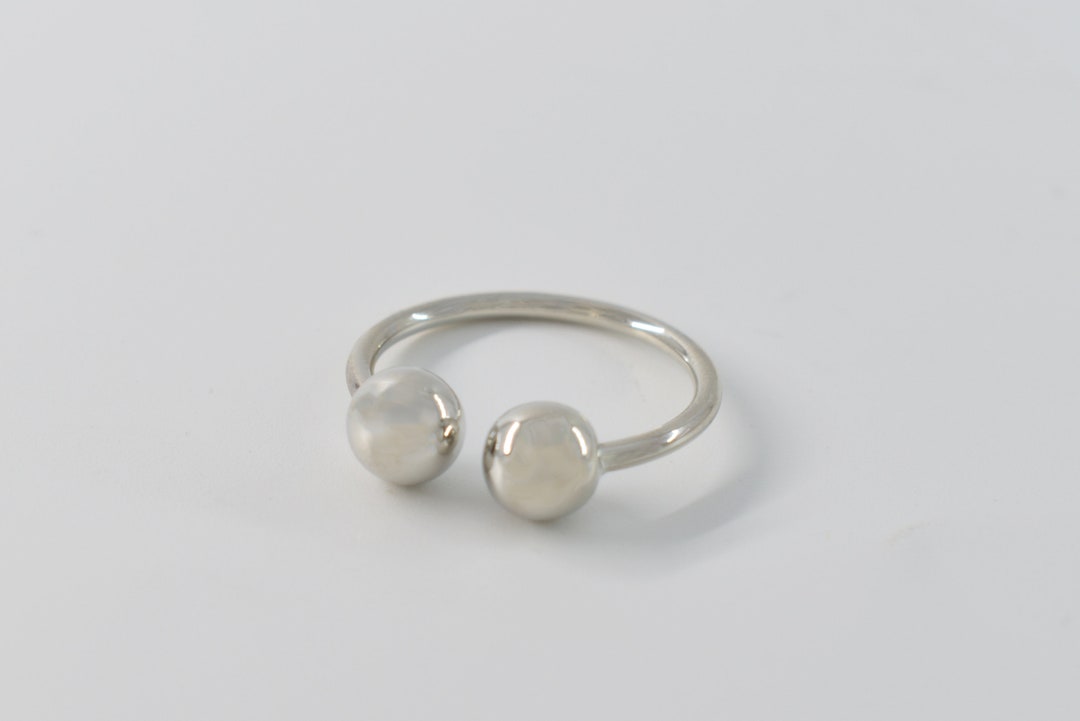 Round Ball Ring, RG-04R, 1 Piece, Original Rhodium Plated Brass, Inner ...
