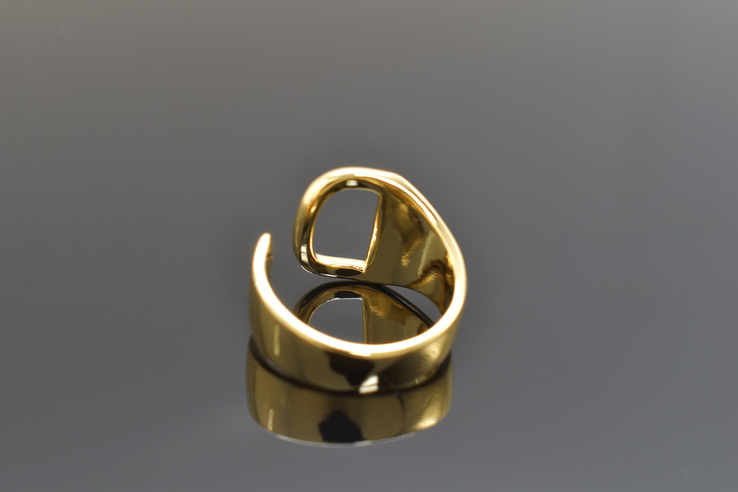 Alphabet Ring, SARW-DG, D, 1pc, 16K Shiny Gold Plated Brass, Capital ...