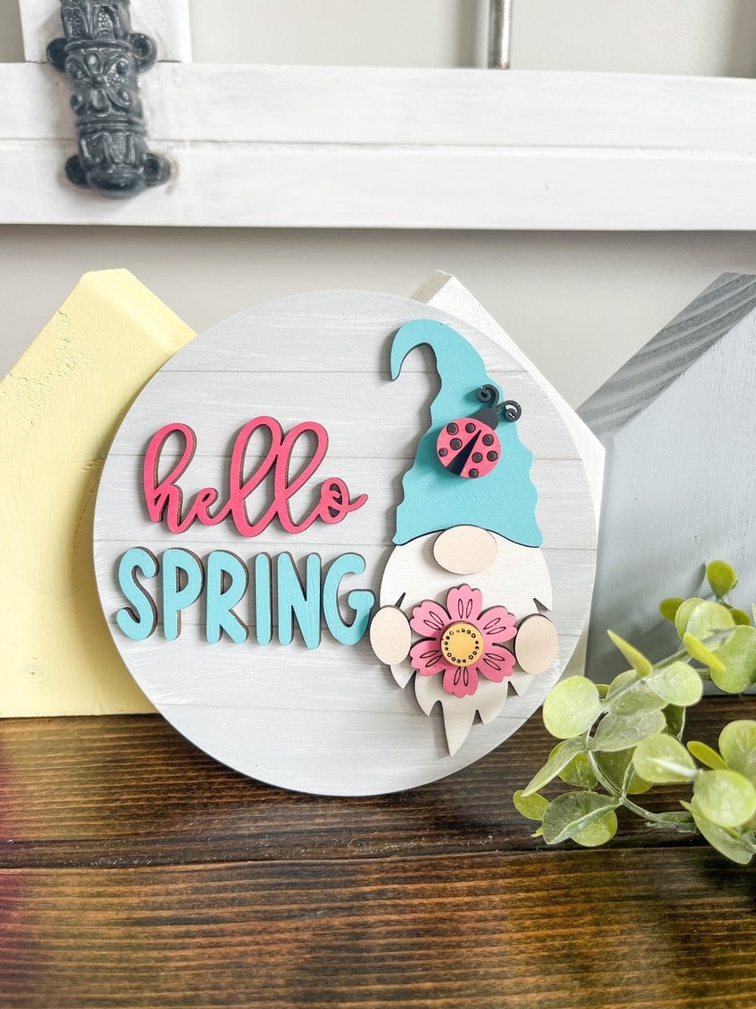 Happy Spring Gnome/3d Wood Signs/laser Cut Signs/tiered Tray Signs ...