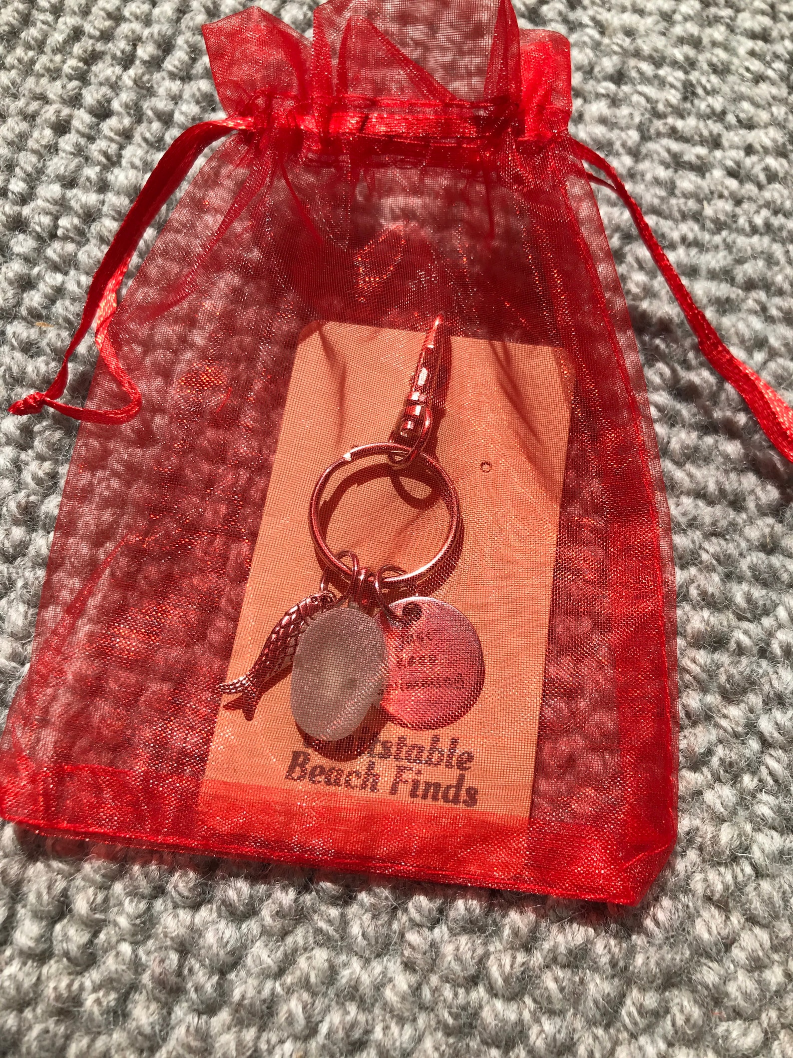 Wild Swimming Sea Glass Keyring - Just Keep Swimming - Pale Blue/white ...