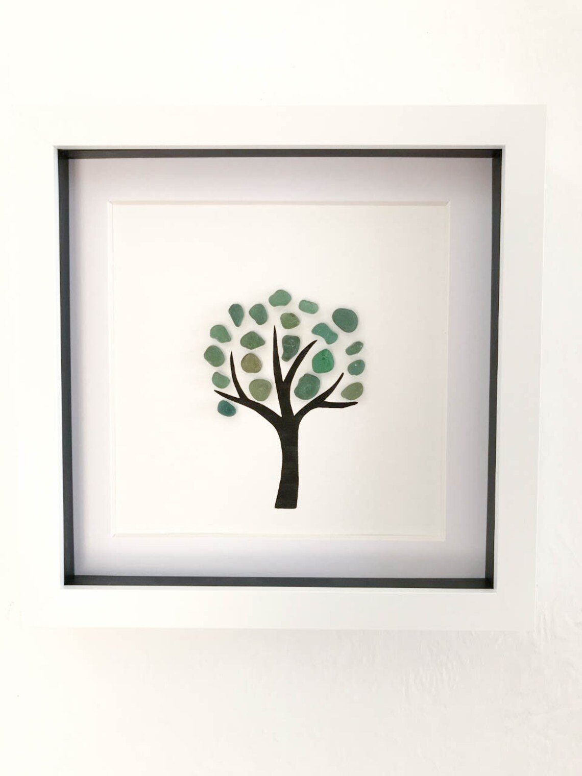 Sea Glass Art / Seaglass Tree Picture / Sea Glass Tree / Tree Made of ...