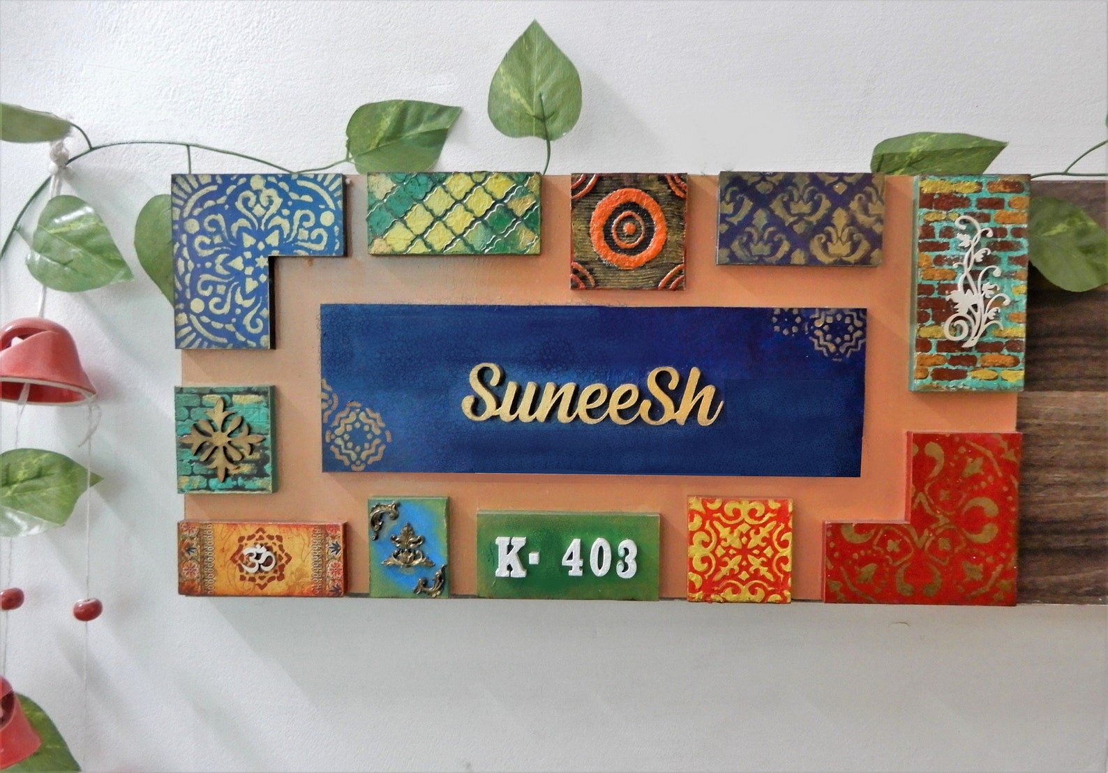 New Name Plate Address Plaque Signs With Art Design & Wooden Alphabets ...