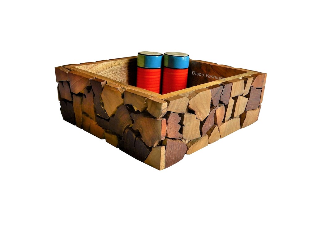 Wooden Serving Tray, Rosewood Blocks Mosaic Looks Handmade Tray or ...