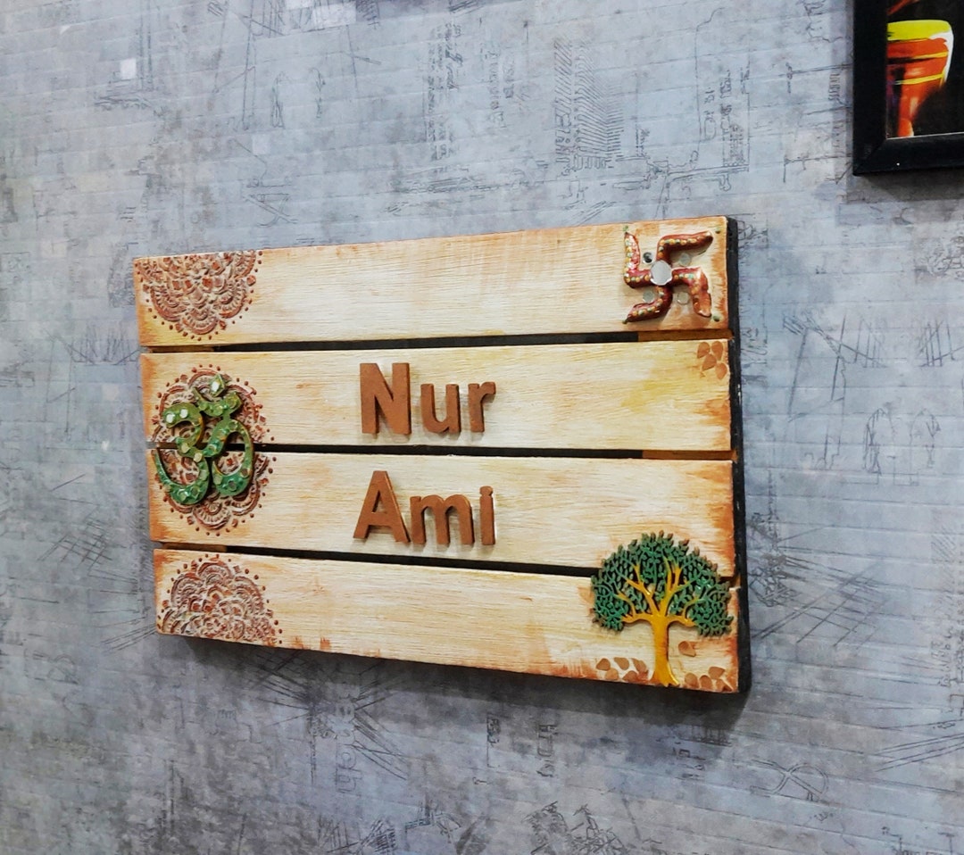 Name Plate Address Plaque Sign Board With Handmade Art Pattern - Etsy
