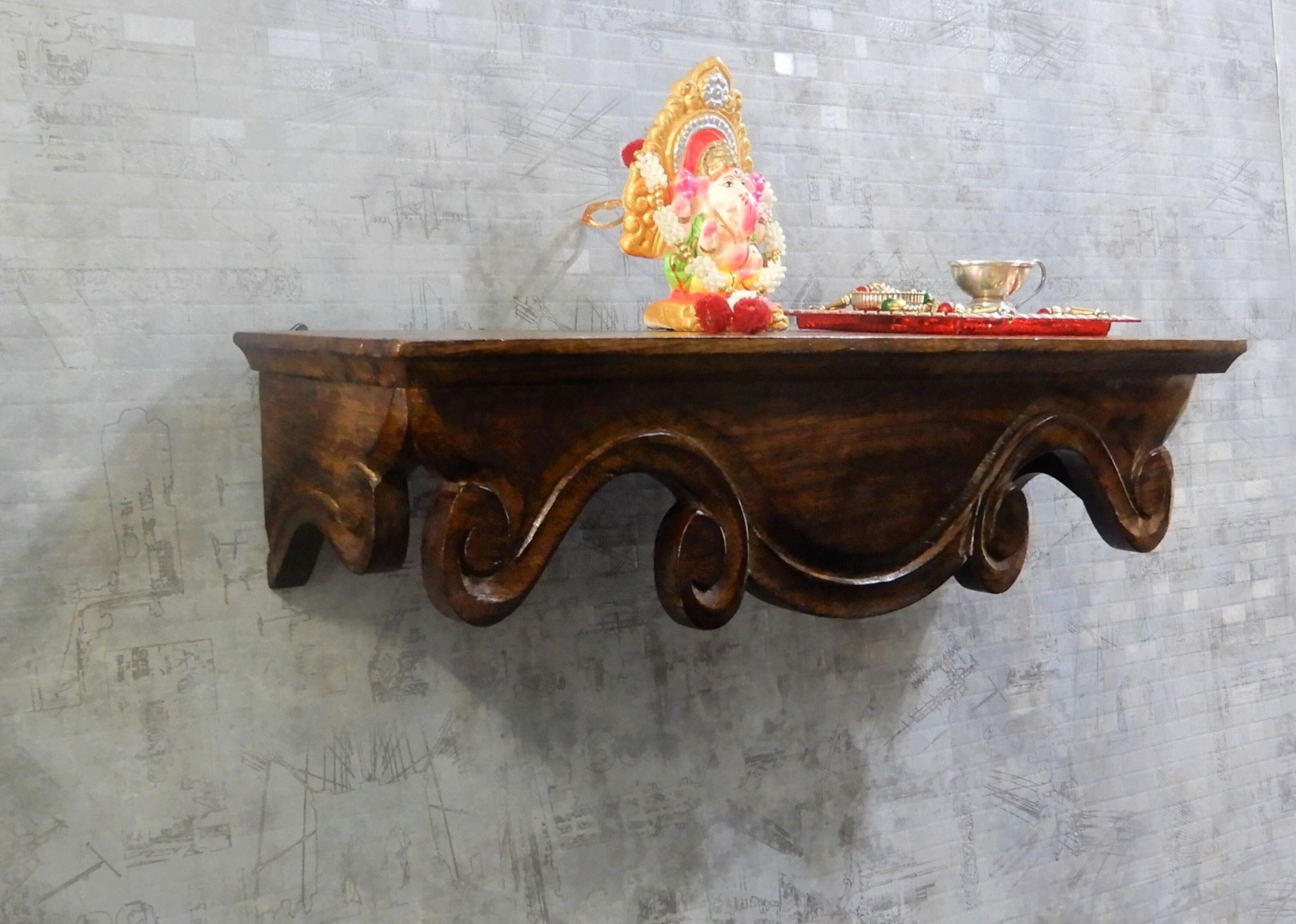 Wall Shelf, Storage Shelf, Kitchen Shelf, Prayer Shelf Prayer Desk ...
