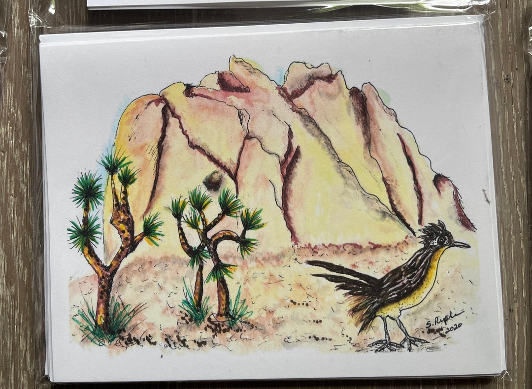 Note Cards Joshua Tree |illustrated Hand Water Colored Blank Notes ...