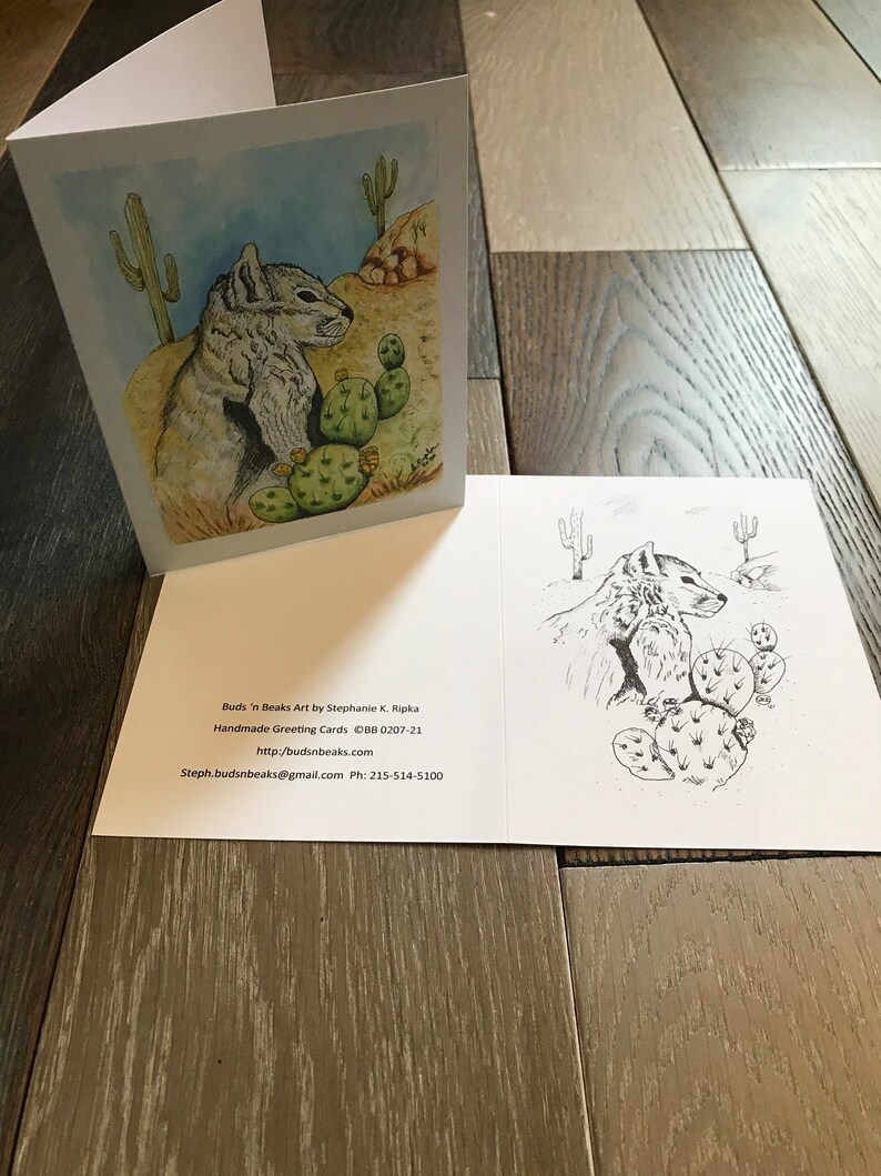 Hand Painted Watercolor Art Desert Note Card Collection Illustrated ...