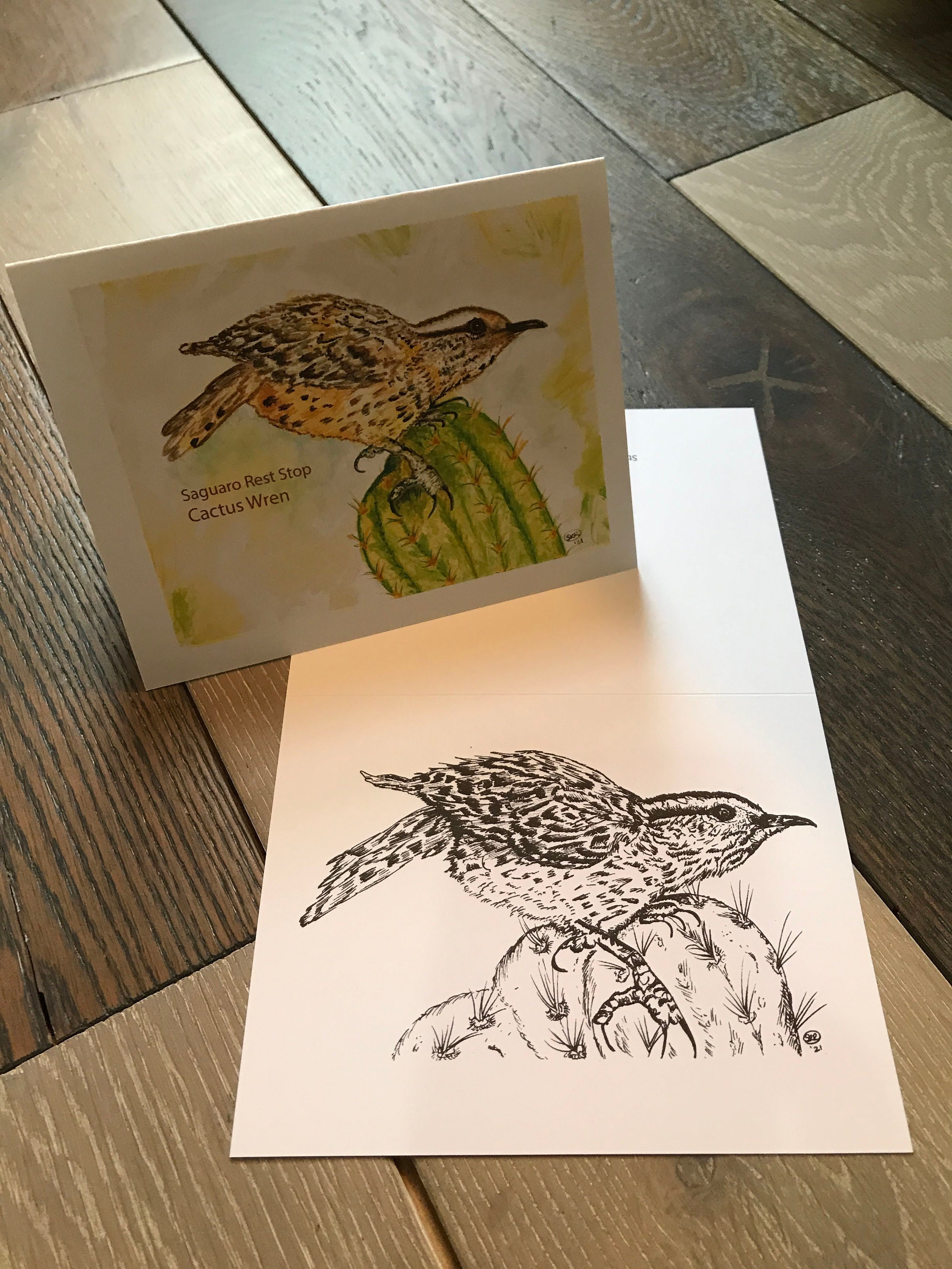 Hand Painted Watercolor Art Desert Note Card Collection Illustrated ...