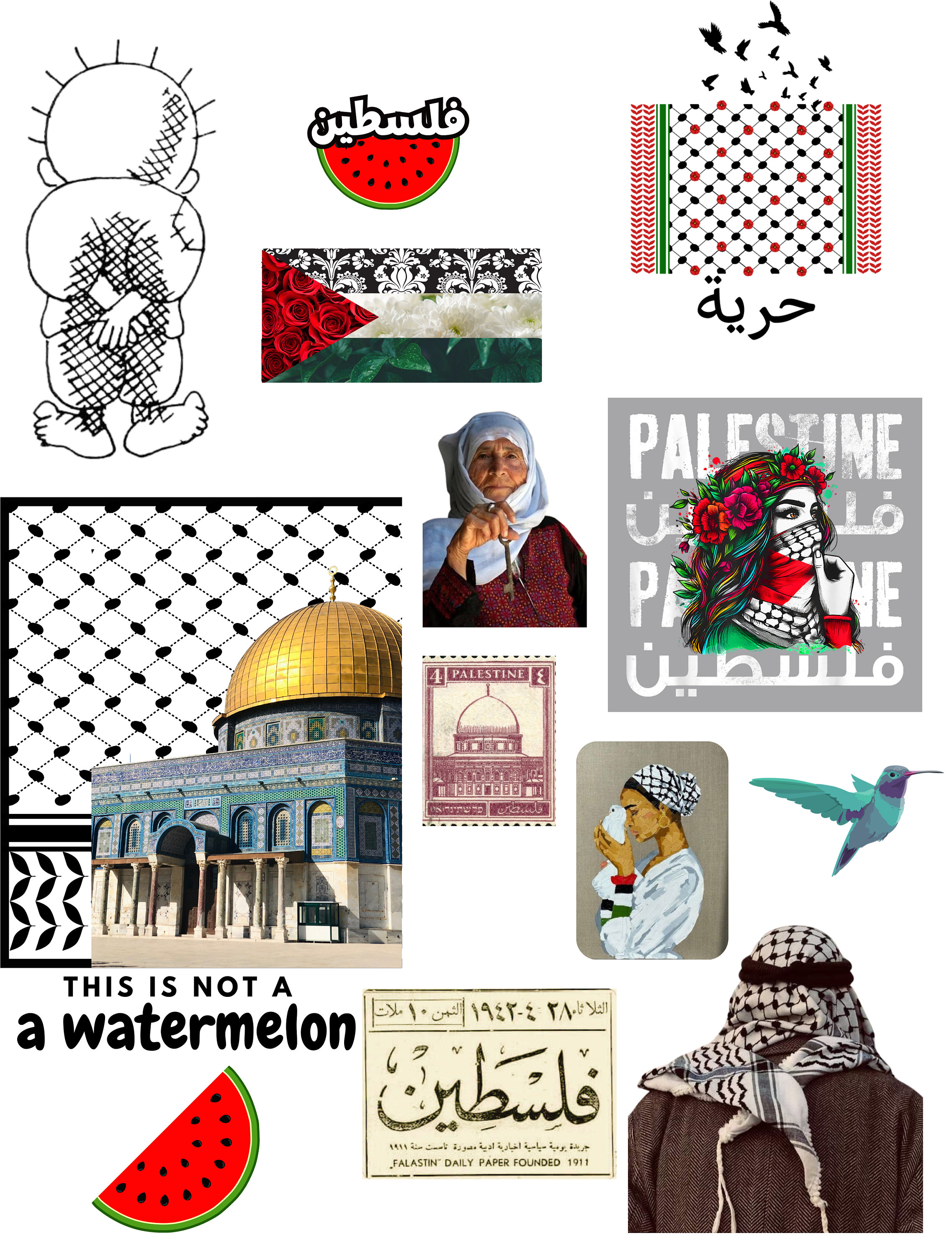 Digital Palestine Stickers Sheet - Etsy