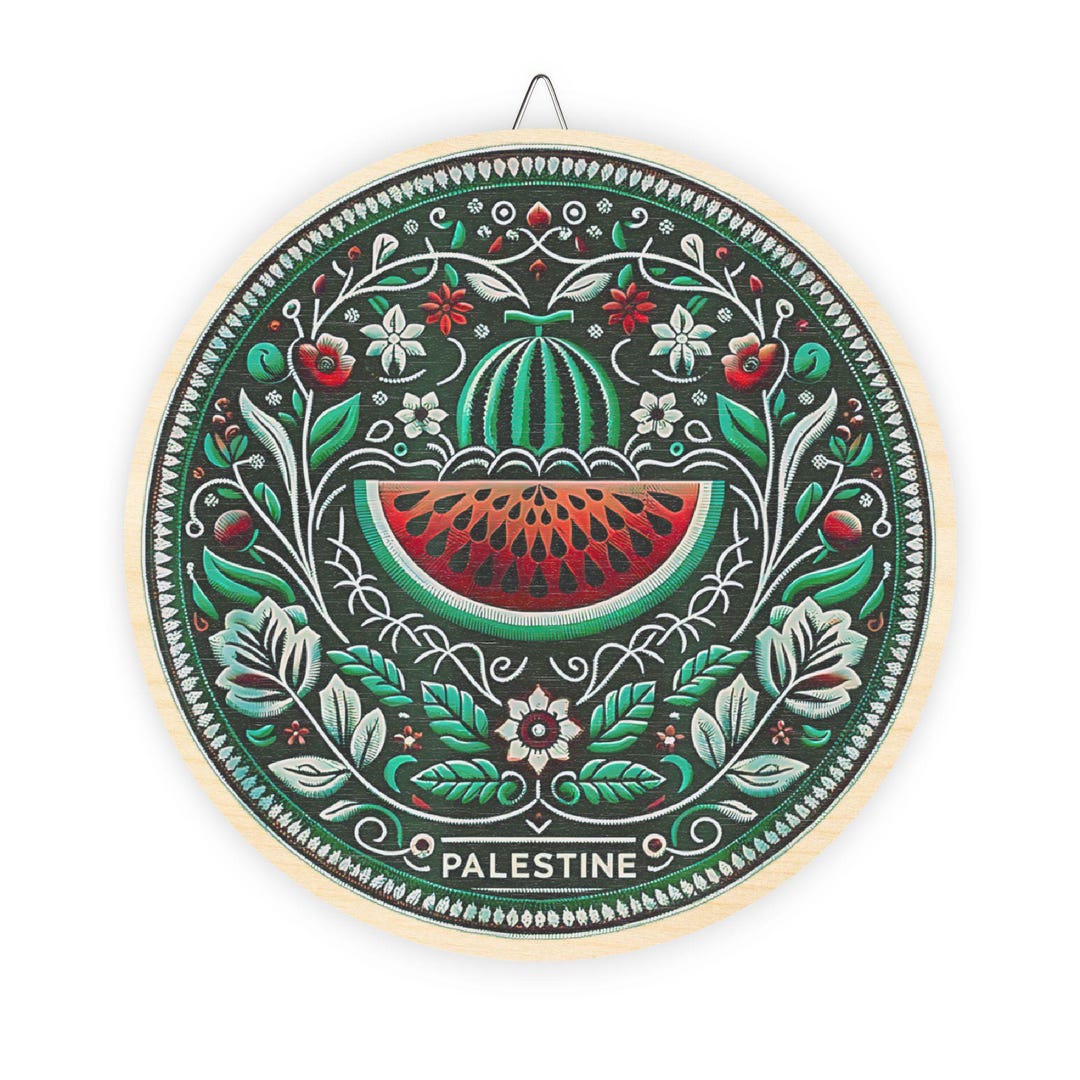 Free Palestine Watermelon Design, Falasteen Palestinian Wooden Plaque ...