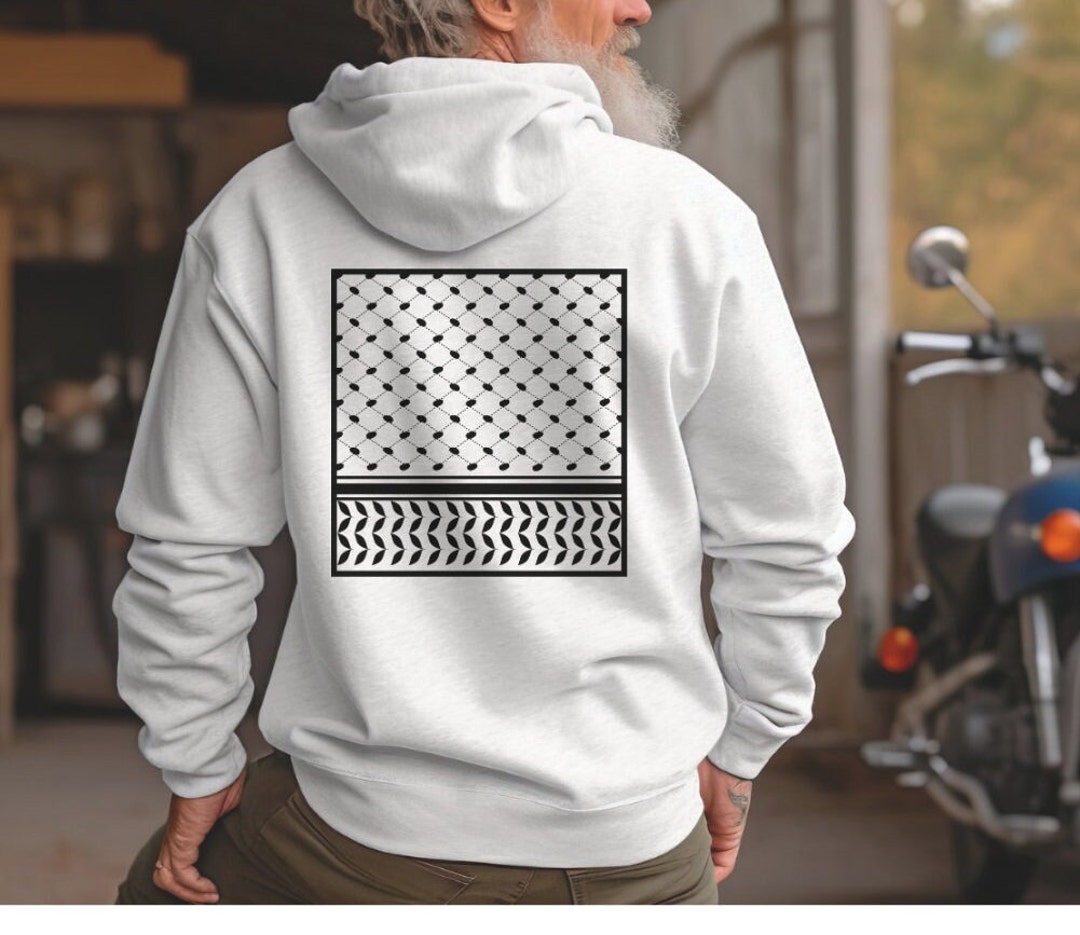 Palestinian Kufiya Unisex Hoodie, Palestinian Keffiyeh Pattern Hoodie ...