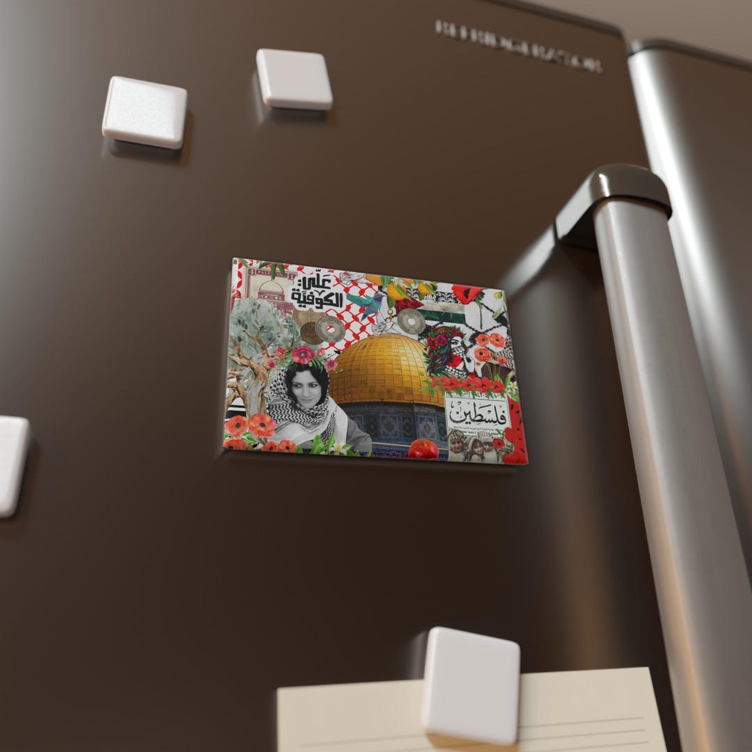 Button Magnet Palestine Flowers Keffiyeh Design, Palestinian Watermelon ...