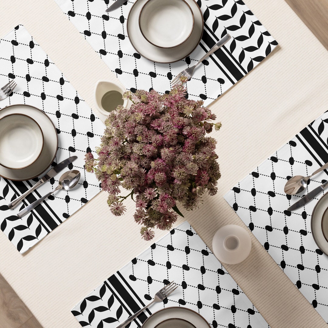 Placemat Set, Palestinian Kufiyya Table Set for the Holidays ...