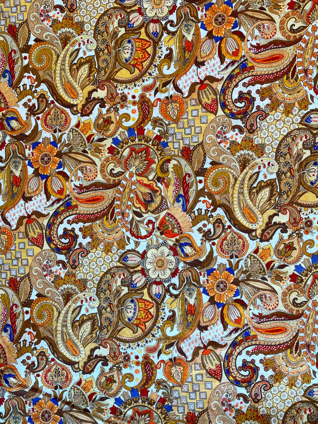 Paisley Print Fabric | Single Pre-cut Piece 40" by 39" - Etsy