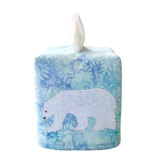 Polar Bear Tissue Box Cover Fits Cube Shape Tissue Box | Etsy