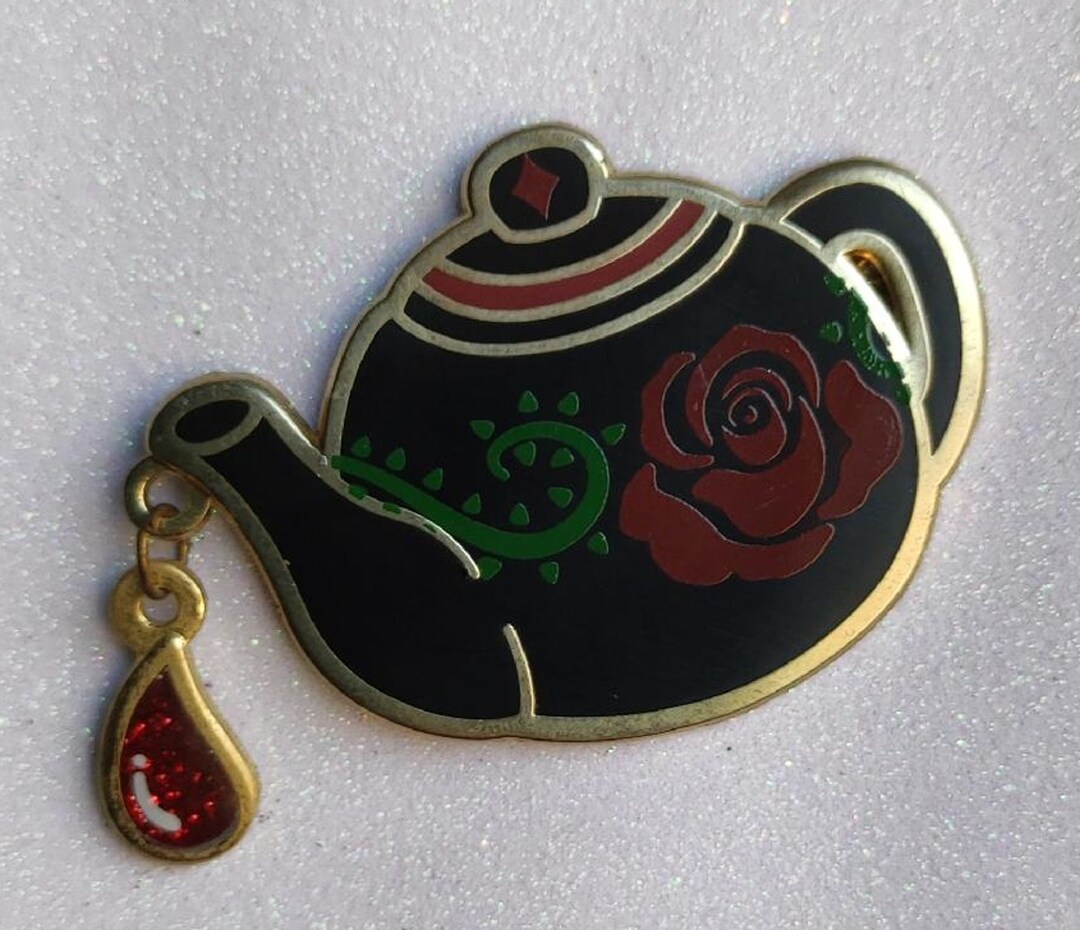 Blood Tea Dangle Hard Enamel Pin - Etsy