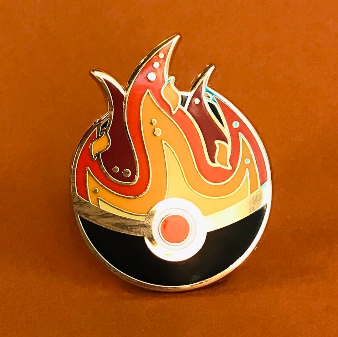 Fire Poketype Hard Enamel Pin - Etsy