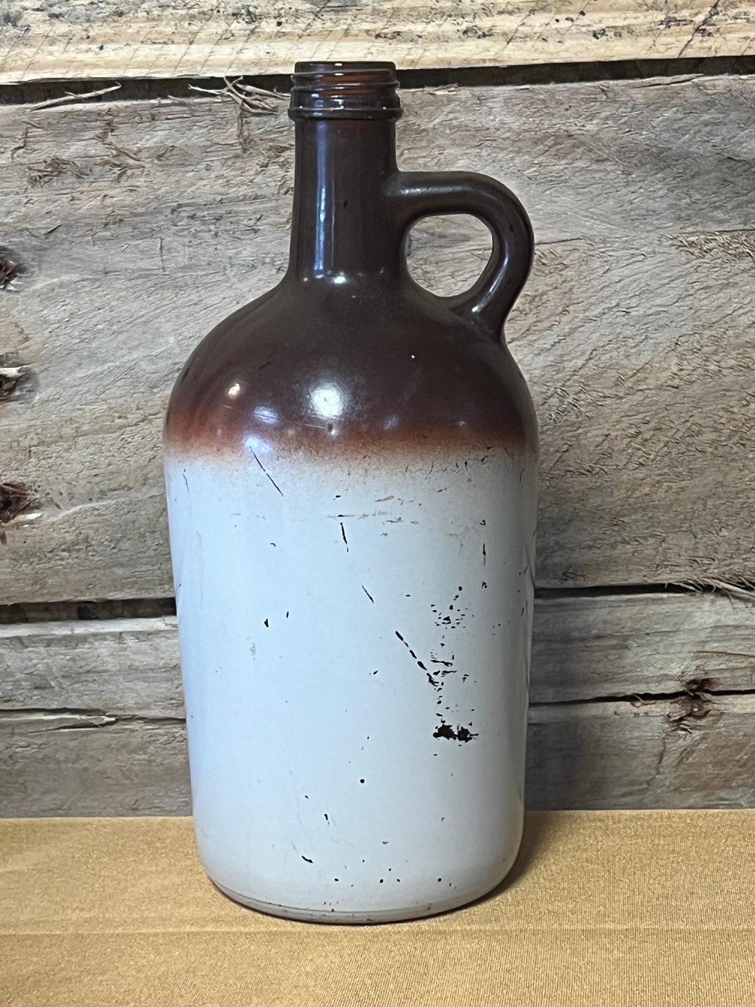 Vintage Brown Jug by Wine Jug Strawberry Glen & Apple Wine - Etsy