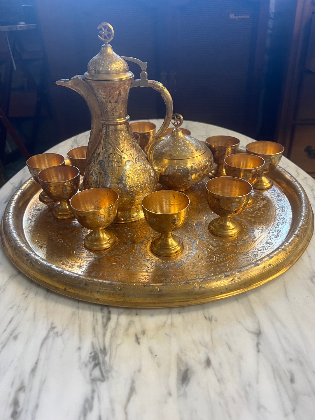 Authentic Antique Islamic Middle Eastern Tea Set Tea Pot 12 - Etsy