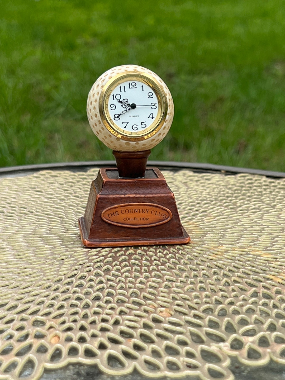 Vintage Quartz Golf Ball Desk Clock Retro Golfer's Decor Sports ...