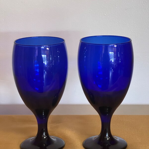 Cobalt Blue Goblets - Etsy