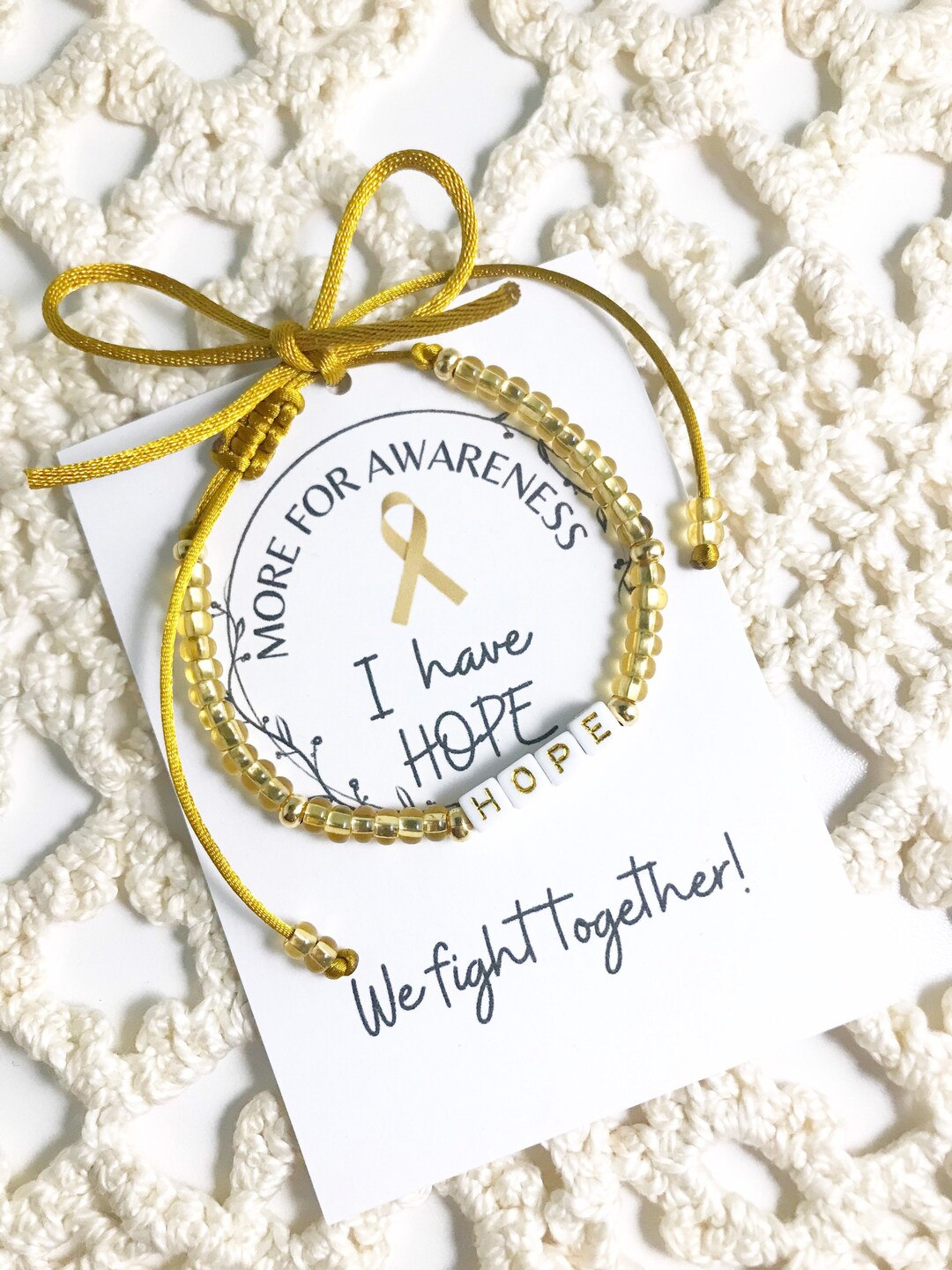 Personalized Beaded Childhood Cancer Awareness Bracelet - Etsy