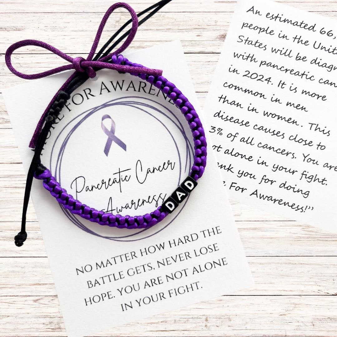 Pancreatic Cancer Awareness Bracelet, Personalized Name and Adjustable ...