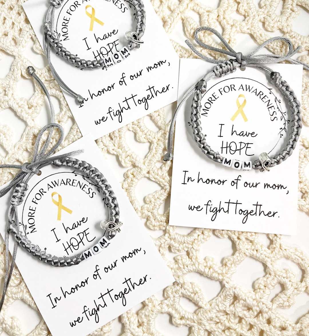 Gray and Silver Personalized Awareness Bracelet: Brain Cancer, Brain ...