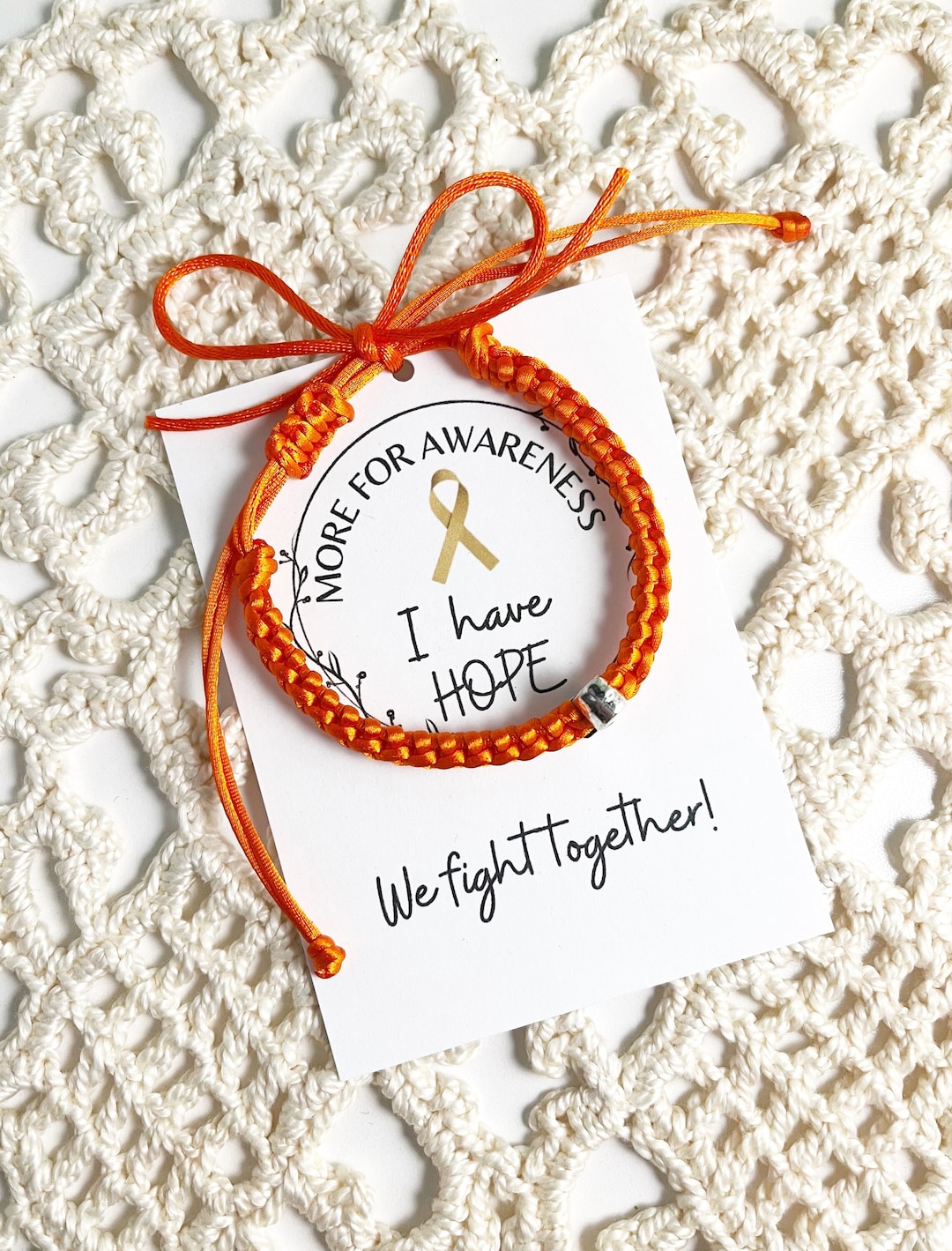 Orange Ribbon Awareness Bracelet: Leukemia, Kidney Cancer, Multiple ...