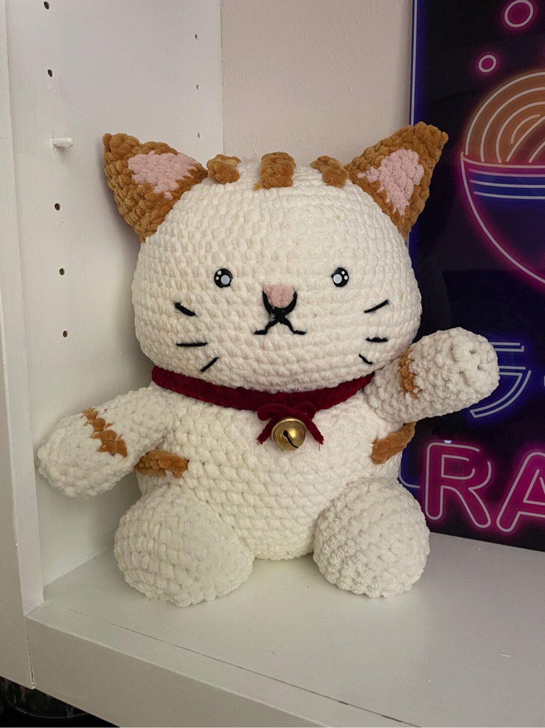Large Crochet Lucky Cat - Etsy