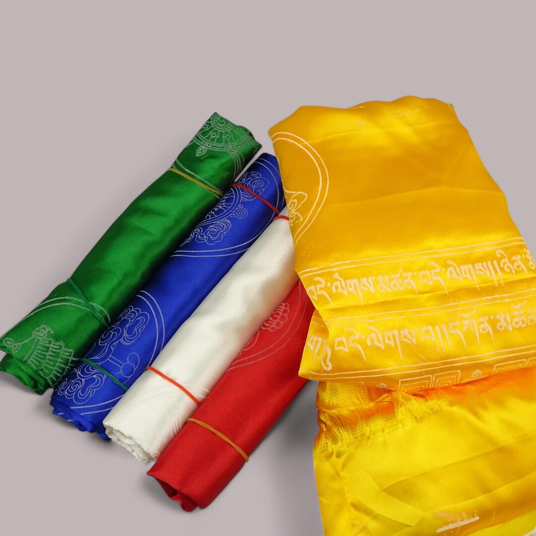 Set of 5 Ceremonial Khatas - Tibetan Ceremonial Scarf 180 X 35 Cm ...