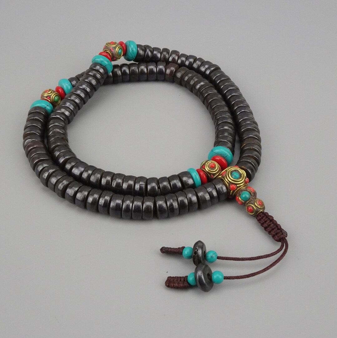 Japa Boho Yak Bone Map Made in Nepal, Tibetan Rosary Bone Necklace. - Etsy