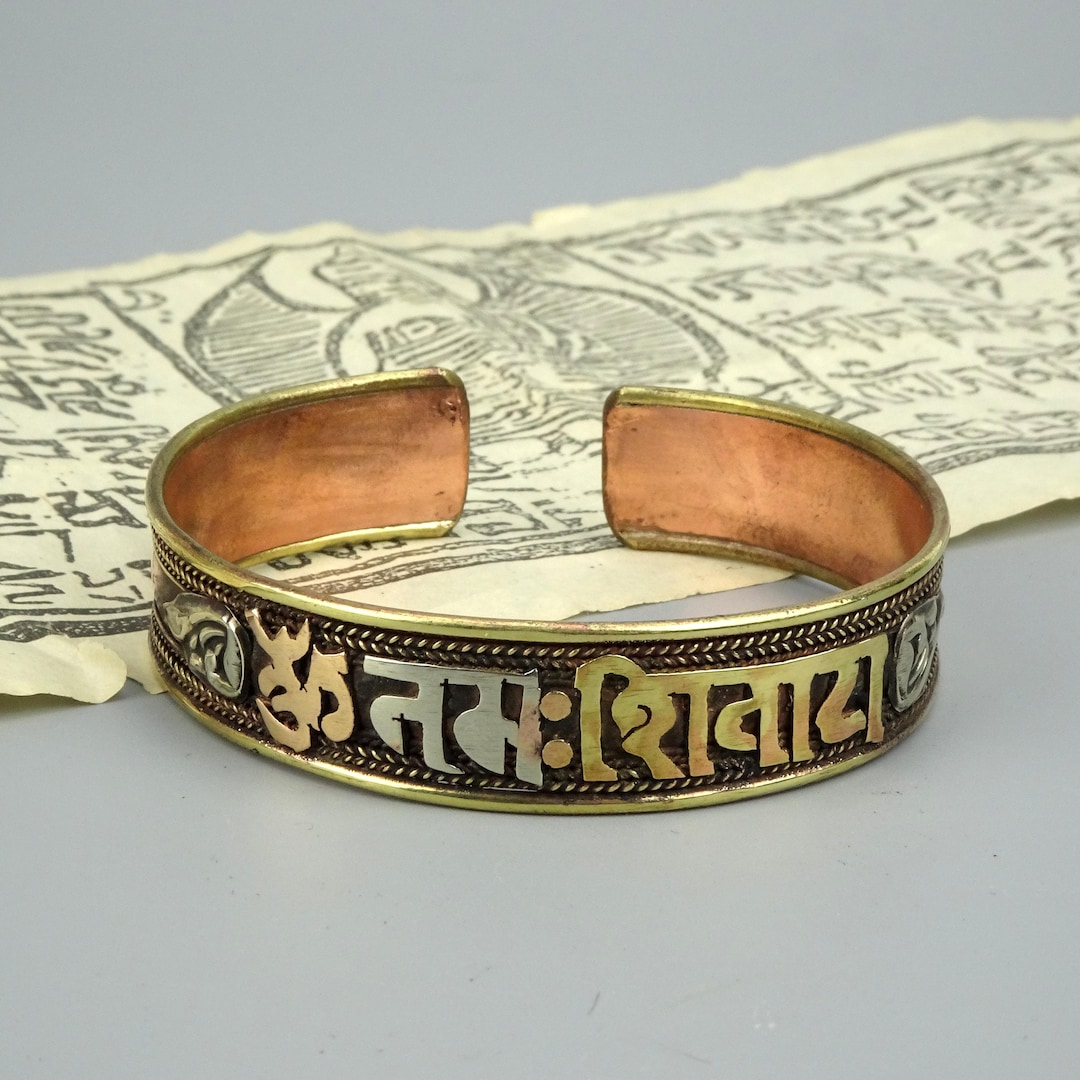 Tibetan Mantra Om Mani Padme Hum Bracelet, Copper Mantra Bracelet ...