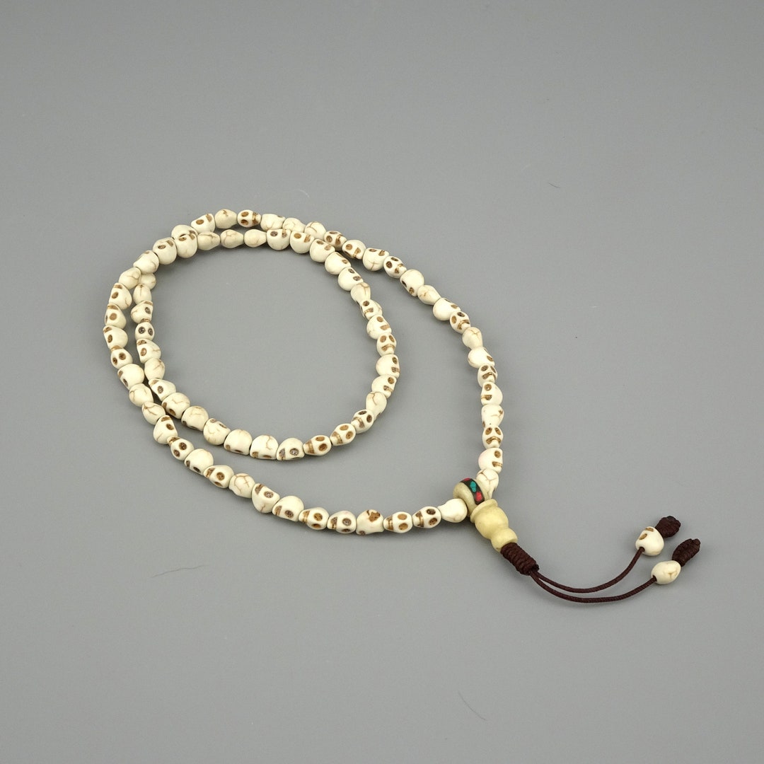 Skull Necklace, Sacred KALI Skull, Howlite Skull Necklace, Kali ...