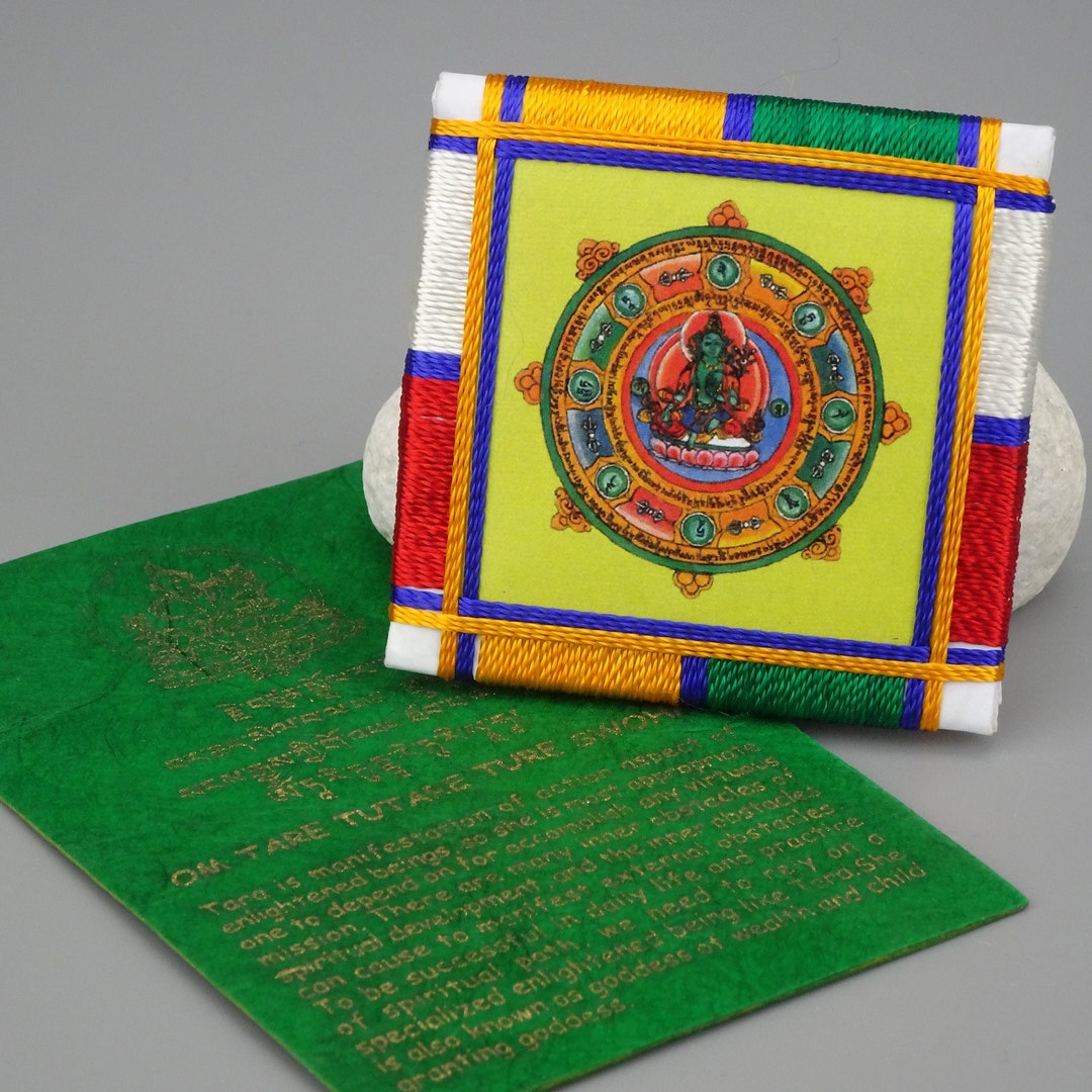 Buddhist Amulet Protection Green Tara 5 X 5 Cm, Sungkhors- Butti Green ...