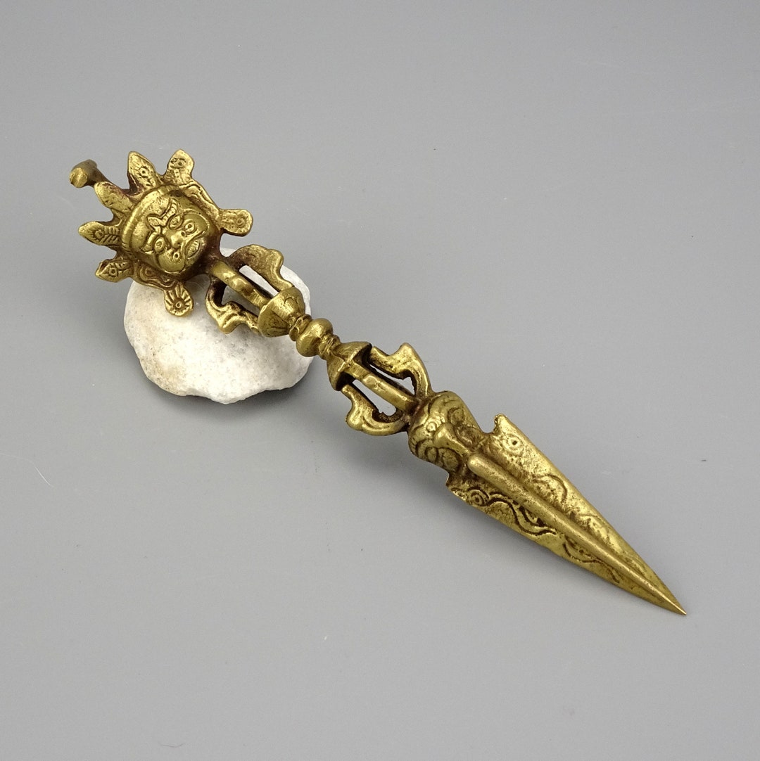 Bronze Phurba/vajra Mahakala, Tibetan Dagger/bronze Buddhist Dorje ...