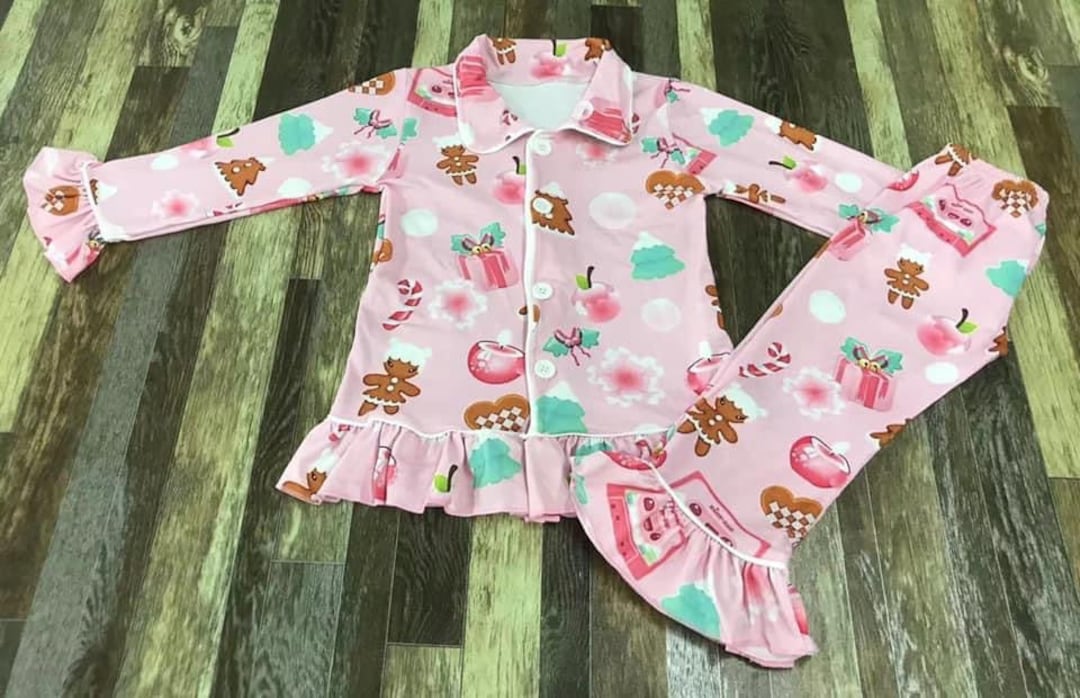 PINK CHRISTMAS GINGERBREAD Pajamas - Etsy