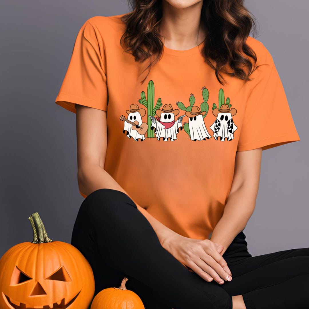 Retro Cowboy Ghosts PNG, Cute Halloween Ghosts Png, Vintage Ghost Png ...